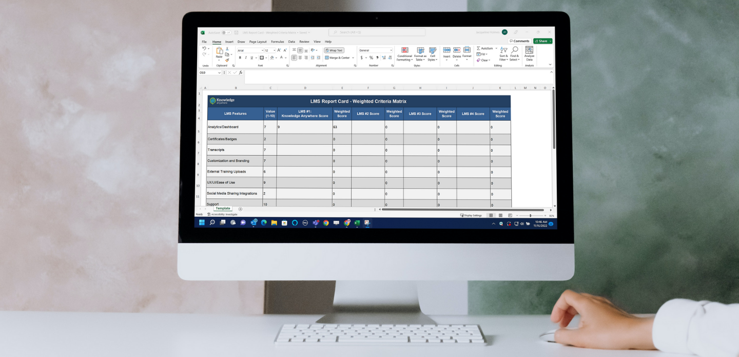 Free Virtual Resource: LMS Weighted Criteria Report Card